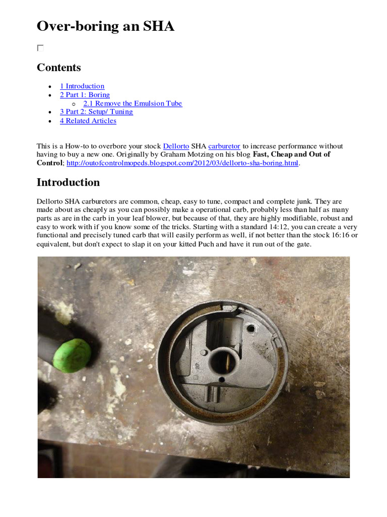 Dellorto SHA tuning part 2 Moped Army | PDF | Screw | Metalworking