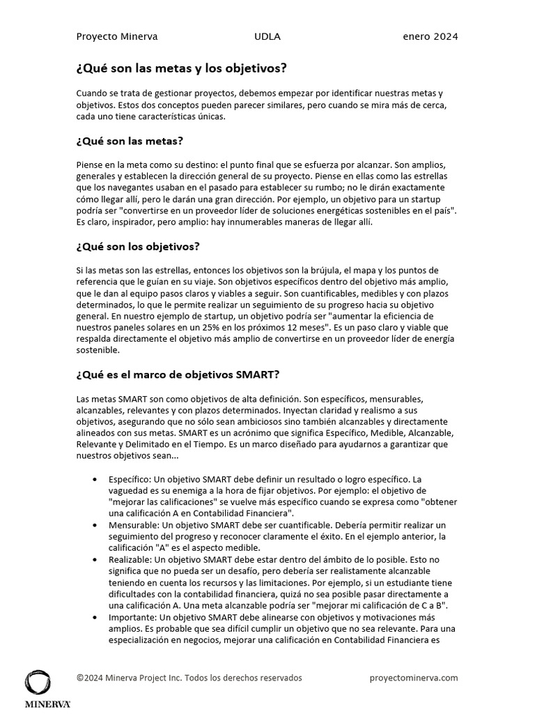 Qué Son Las Metas y Los Objetivos | PDF | Marketing | Gestión de proyectos