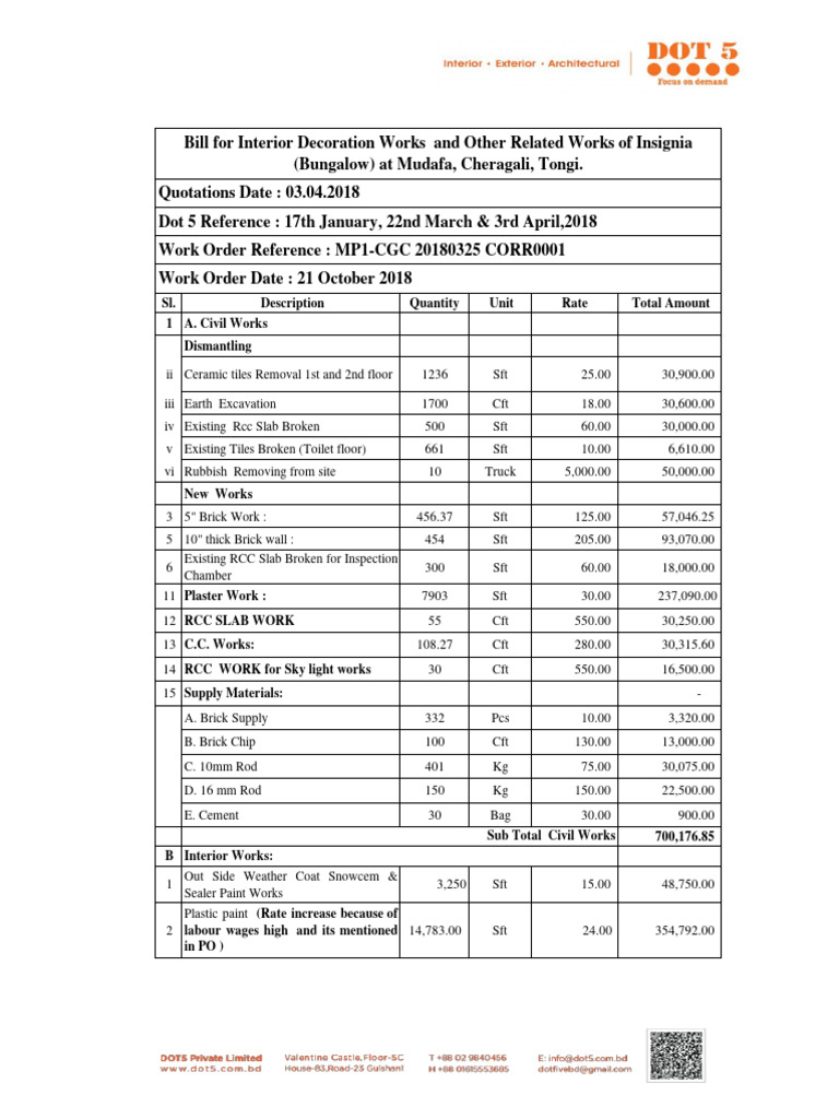 Main Work Order | PDF | Materials | Building Materials