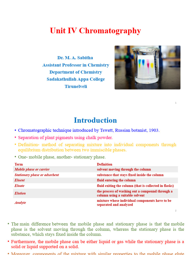 Chromatography 1 | PDF | Elution | Chromatography