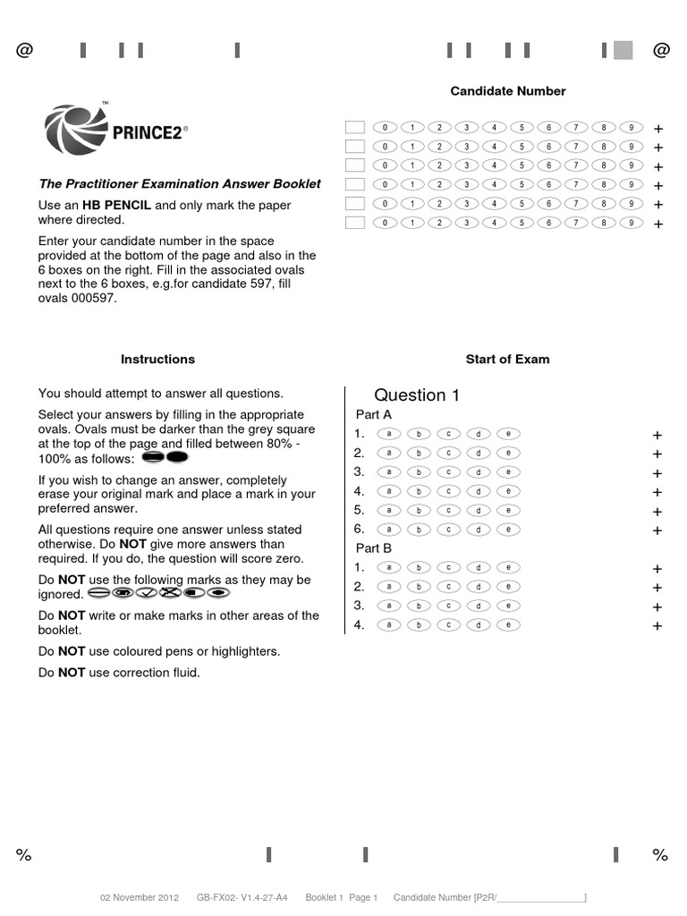 Practitioner Exam Answer Booklet | PDF | Evaluation Methods