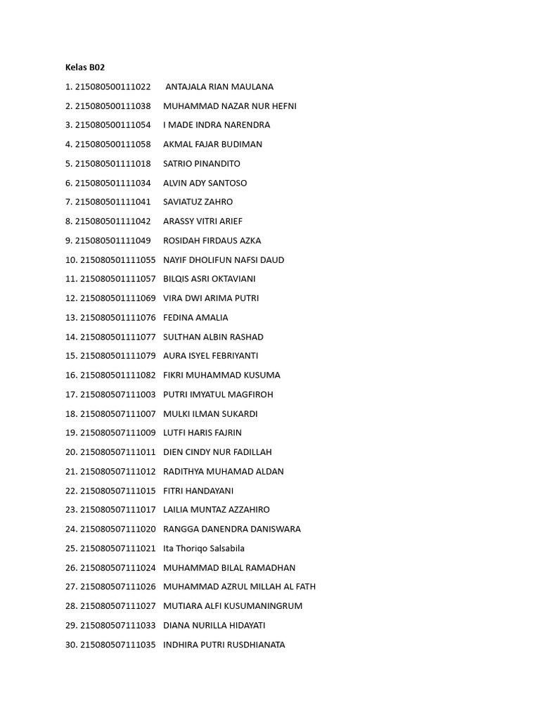 Praktikan - B02 | PDF | Sports & Recreation