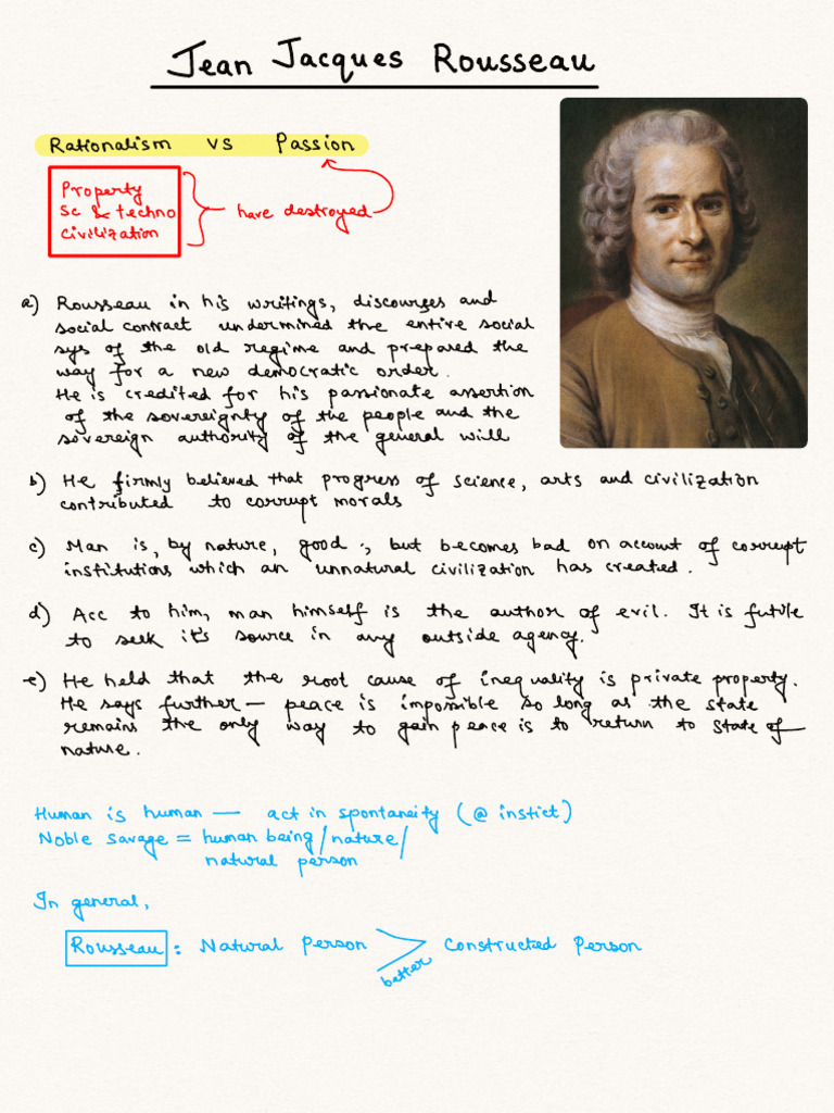 Rousseau | PDF | Jean Jacques Rousseau | Reason