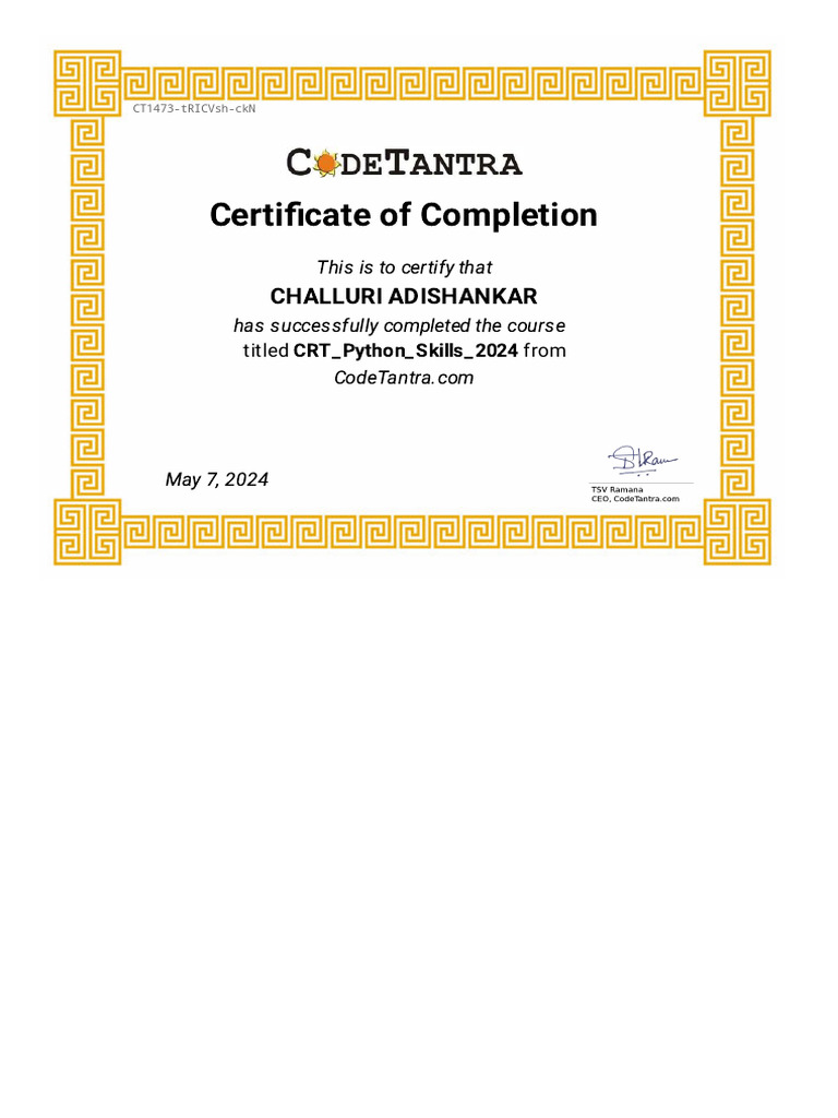 Cert Certificate - JSP CertId CT1473-TRICVsh-ckN | PDF | Computers