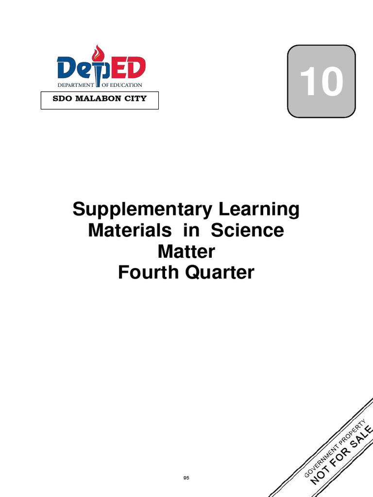 Science 10 - Module Q4 SDO Malabon City | PDF | Gases | Biomolecules