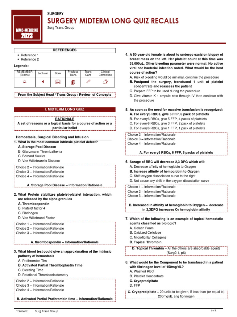 Surg Midterm Long Quiz | PDF | Shock (Circulatory) | Surgical Suture