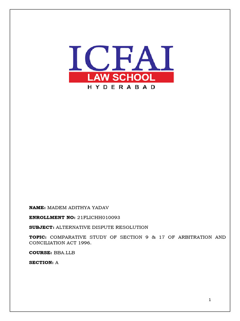 Adr Assignment | PDF | Arbitration | Alternative Dispute Resolution