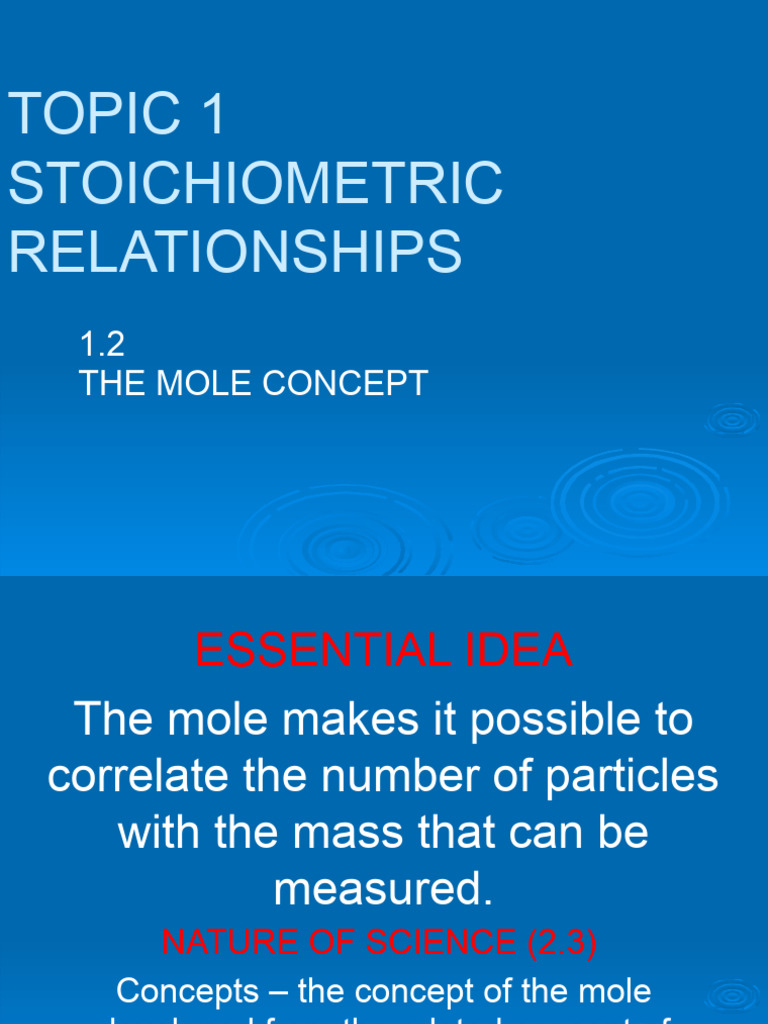 1.2 The Mole Concept 1 | PDF | Mole (Unit) | Metrology