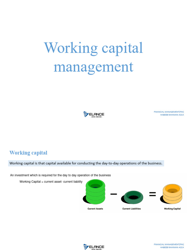 C 7 WC Including Inventory | PDF | Working Capital | Inventory
