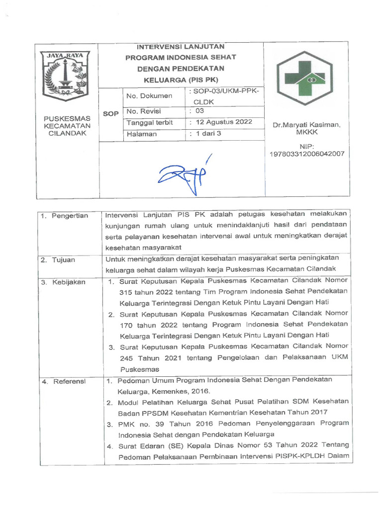 SOP INTERVENSI LANJUTAN PISPK | PDF