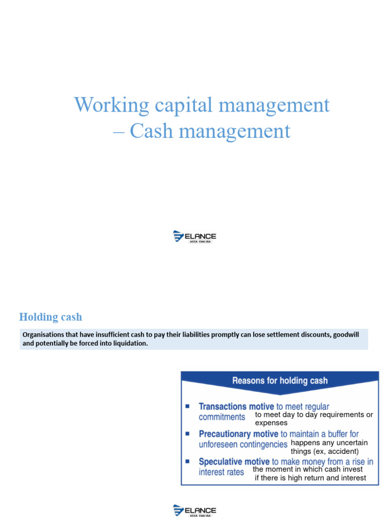 C 10 Cash Management | PDF | Investing | Interest