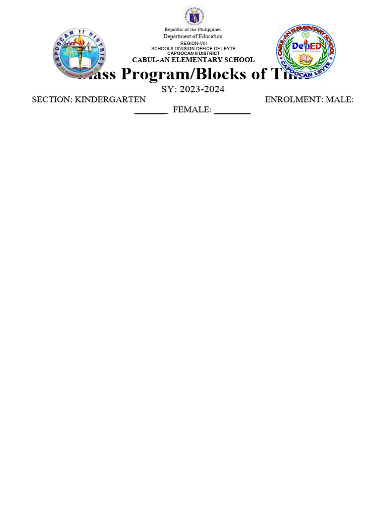 Catch-Up Class ProgramKINDER | PDF | Teachers | Pedagogy