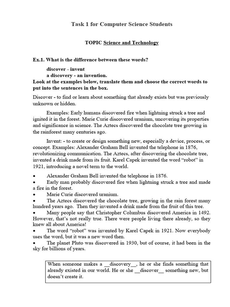 Task 1 For Computer Science Students | PDF | Hubble Space Telescope ...