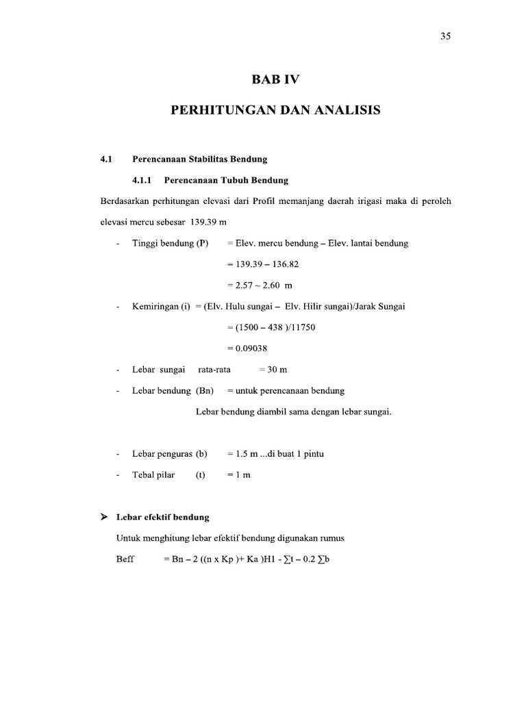 Perhitungan Dan Analisa Struktur Bendungan | PDF