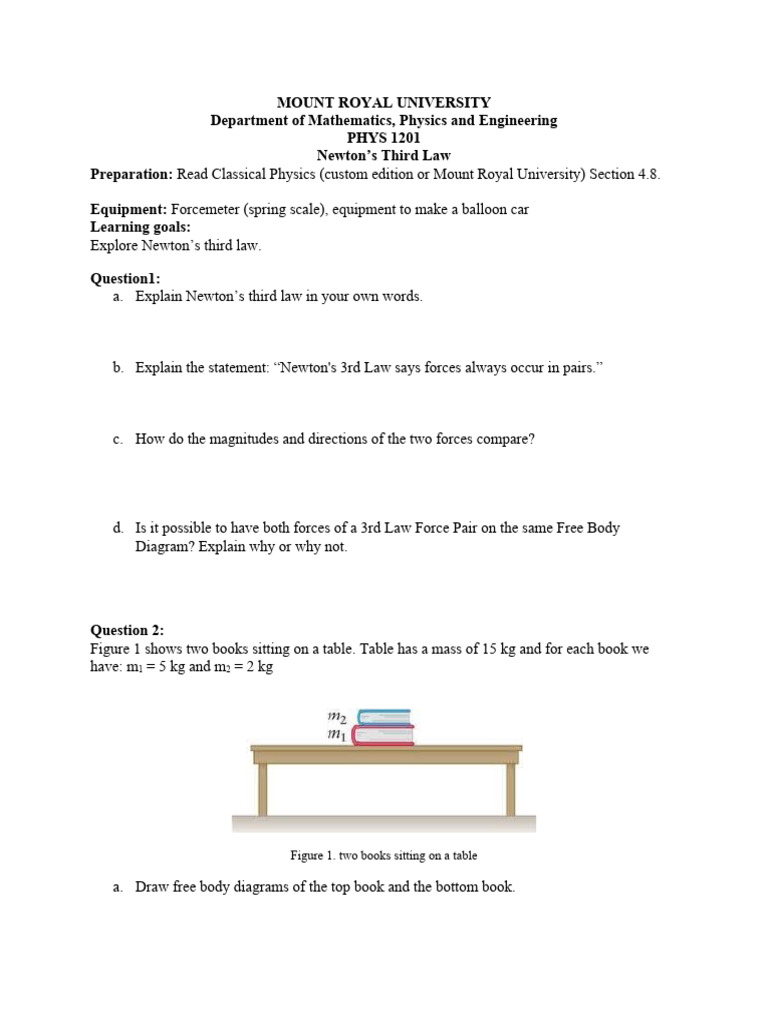 Labatorial 7 Newton's Third Law | PDF | Force | Gravity