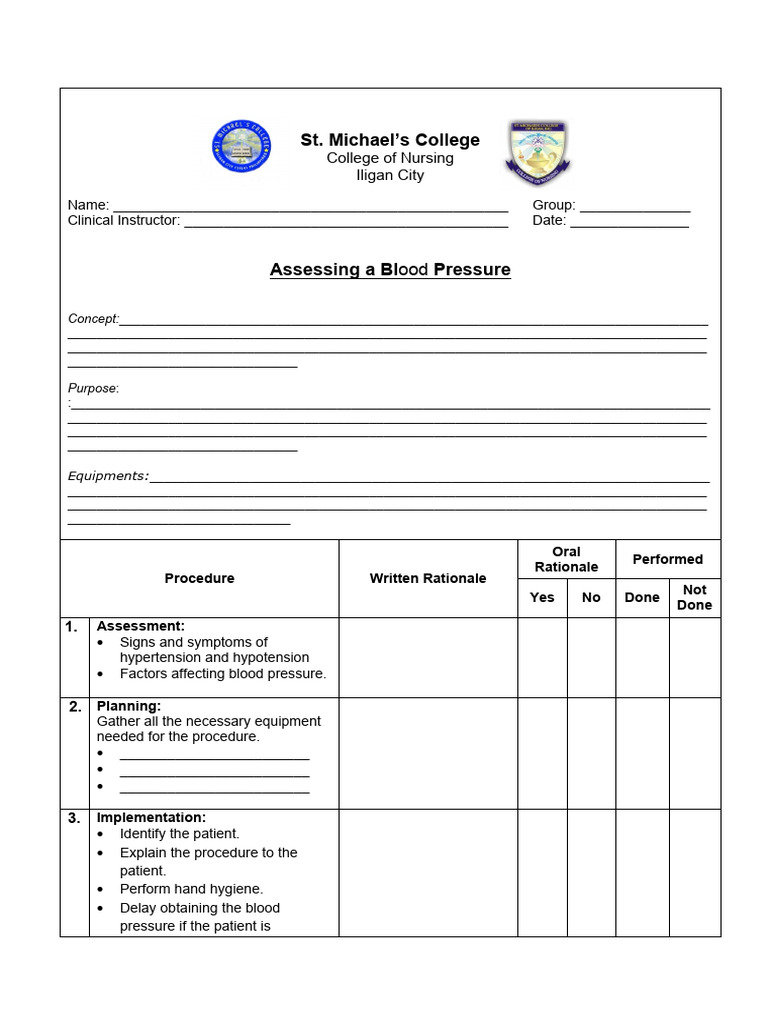 checklist-BP | PDF | Blood Pressure | Pulse