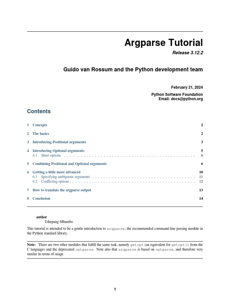 howto-argparse | PDF | Parameter (Computer Programming) | Computing