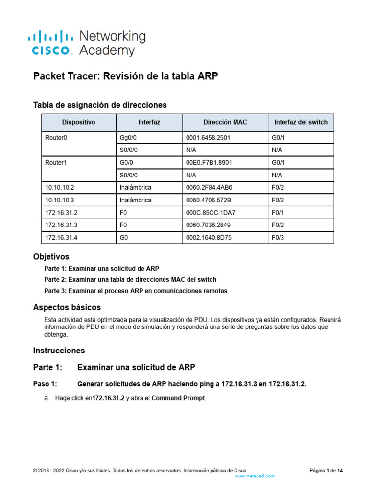 9 2 9 Packet Tracer Examine The ARP Table | PDF | Conmutador de red | Transmisión de datos