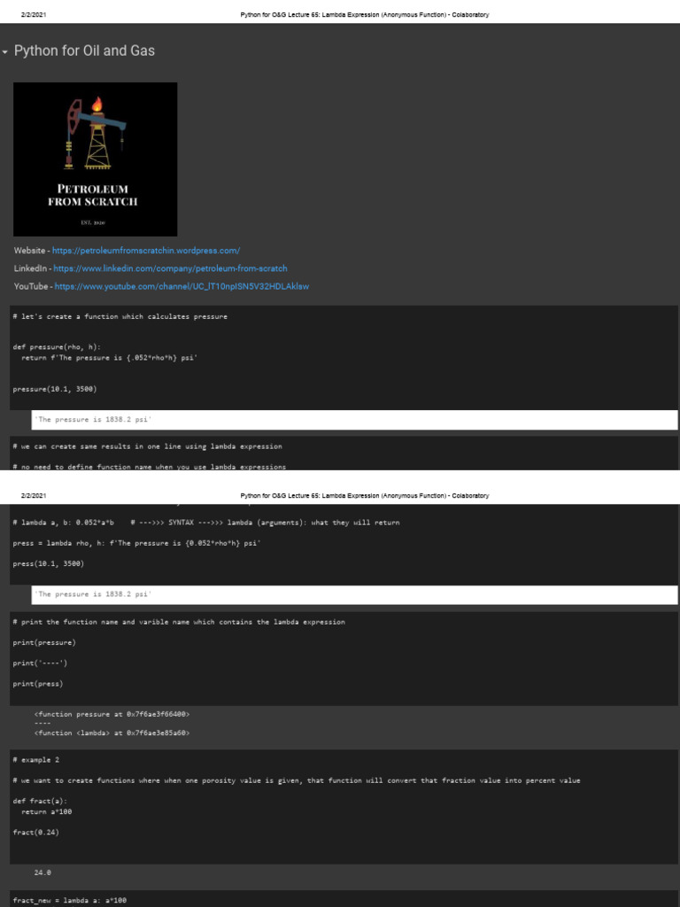 Python For Og Lecture 65 - Lambda Expression Anonymous Function | PDF ...