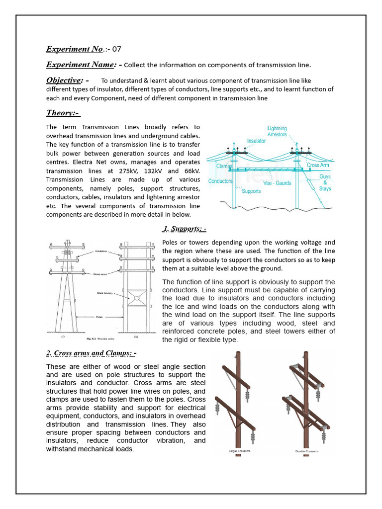 Lab Activity - Collect The Information On Components of Transmission Line | Download Free PDF ...