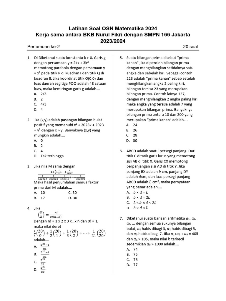 Soal Hari 2 | PDF | Metode & Bahan Ajar