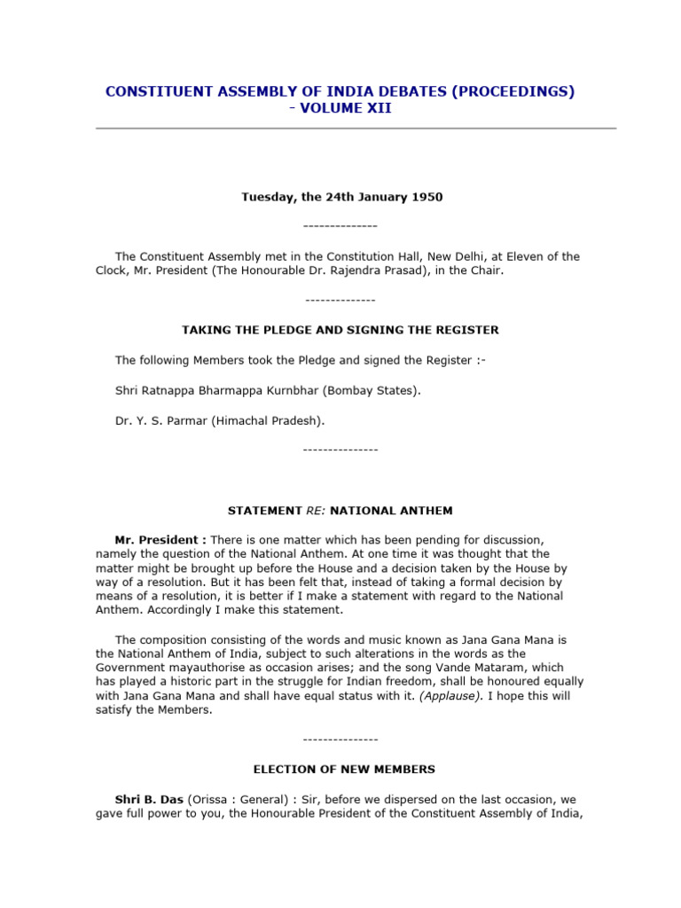 CONSTITUENT ASSEMBLY OF INDIA DEBATES Vol 12 | PDF