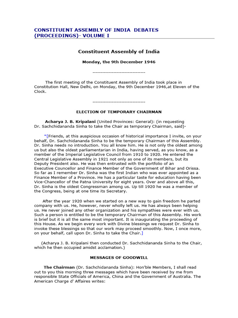 Constituent Assembly of India Debates | PDF | Ratification | Constitution