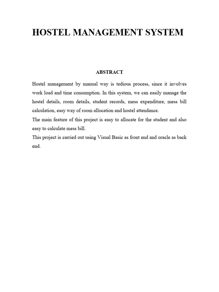 Hostel Management System Report | Download Free PDF | Use Case | Graphical User Interfaces