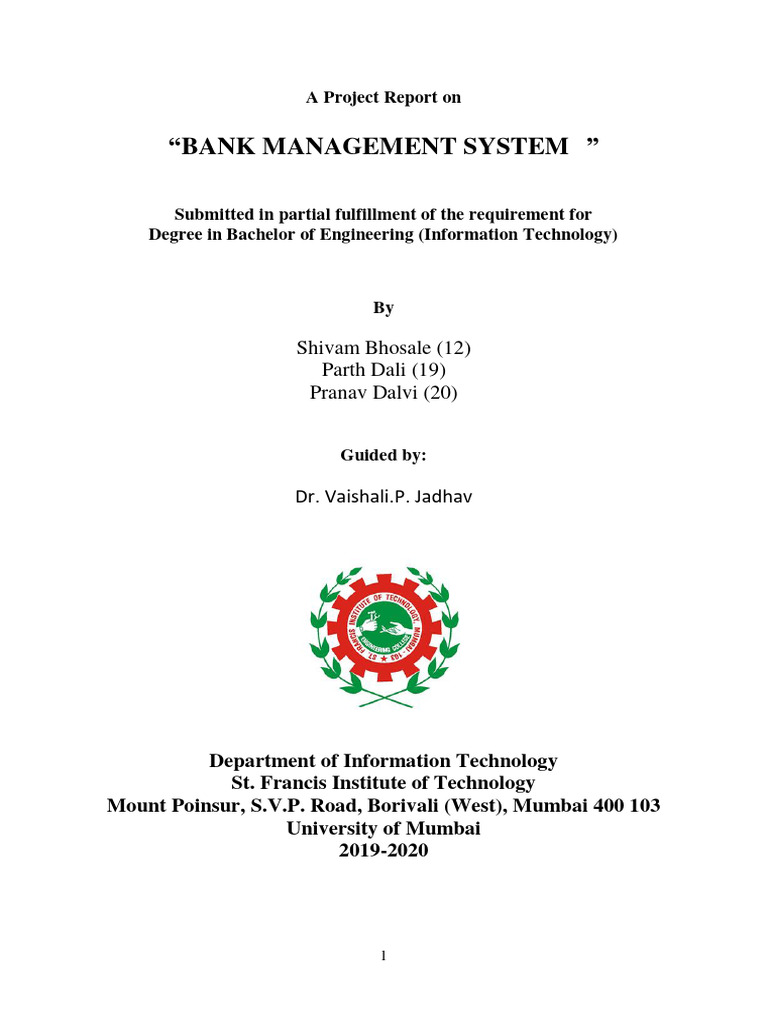 ProjectReport SEITA 19 | PDF | Banks | My Sql