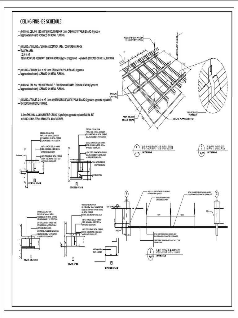 Ceiling Details | PDF | Drywall | Ceiling