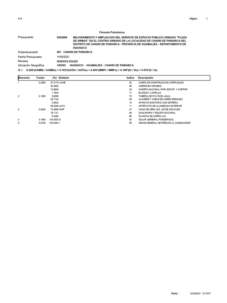 Formula Polinomica | PDF | Materiales de construcción | Ingeniería de Edificación