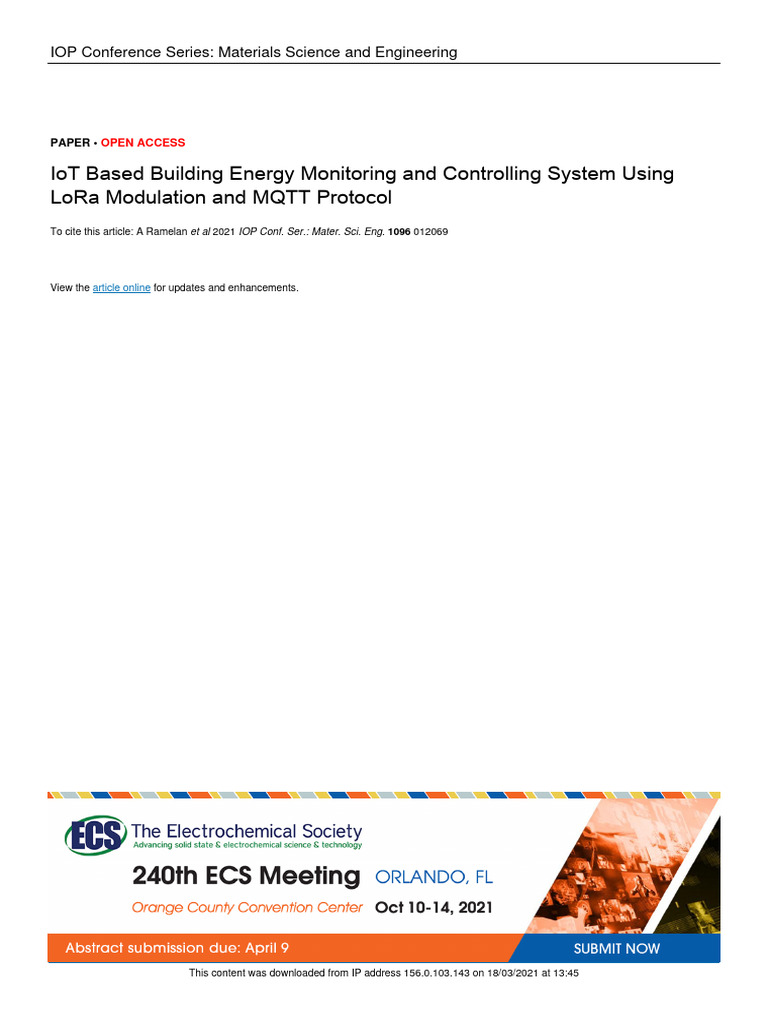 IoT Based Building Energy Monitoring and Controlli | PDF | Internet Of Things | Computing