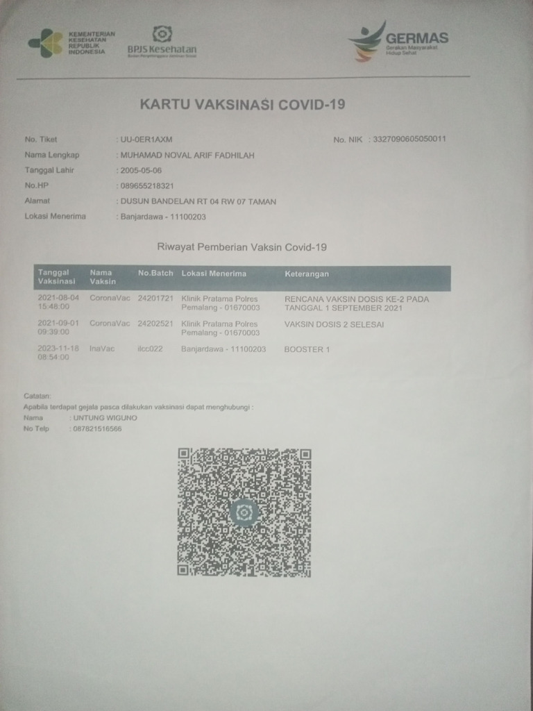 Sertifikat Vaksin | PDF