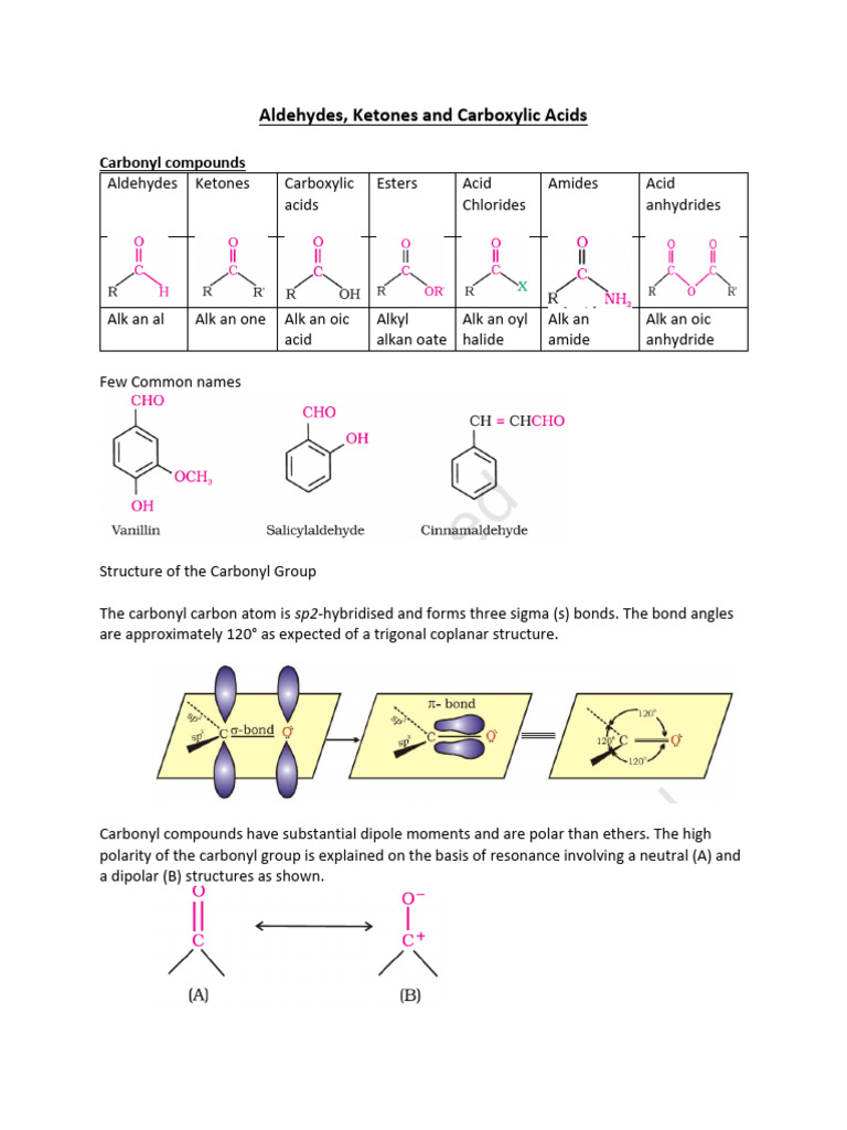 Acidity and Reactivity of Carbonyl Compounds | PDF | Aldehyde ...