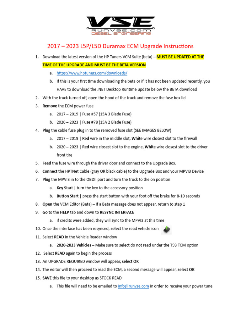 L5P Ecm Upgrade Instructions V8.16.23 | PDF | Operating System Families ...