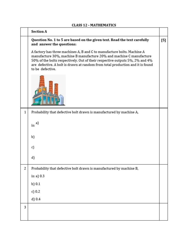 Class Xii Mathematics Holiday Homework 2023-24 | Download Free PDF ...