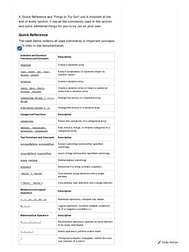 2.3 Section Wrap-Up - 2. Handling Two-Dimensional Data - MATLAB Essentials - Edx | PDF | String ...