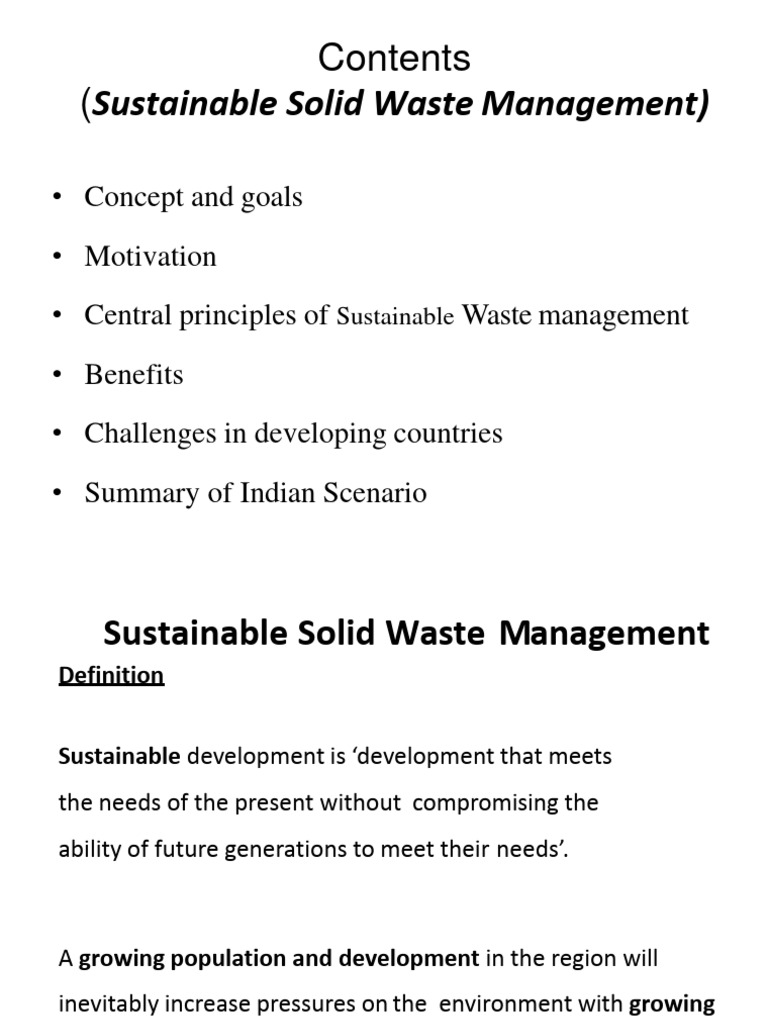 L6-L7 - Sustainable Solid Waste Management and WTE - Removed | PDF ...