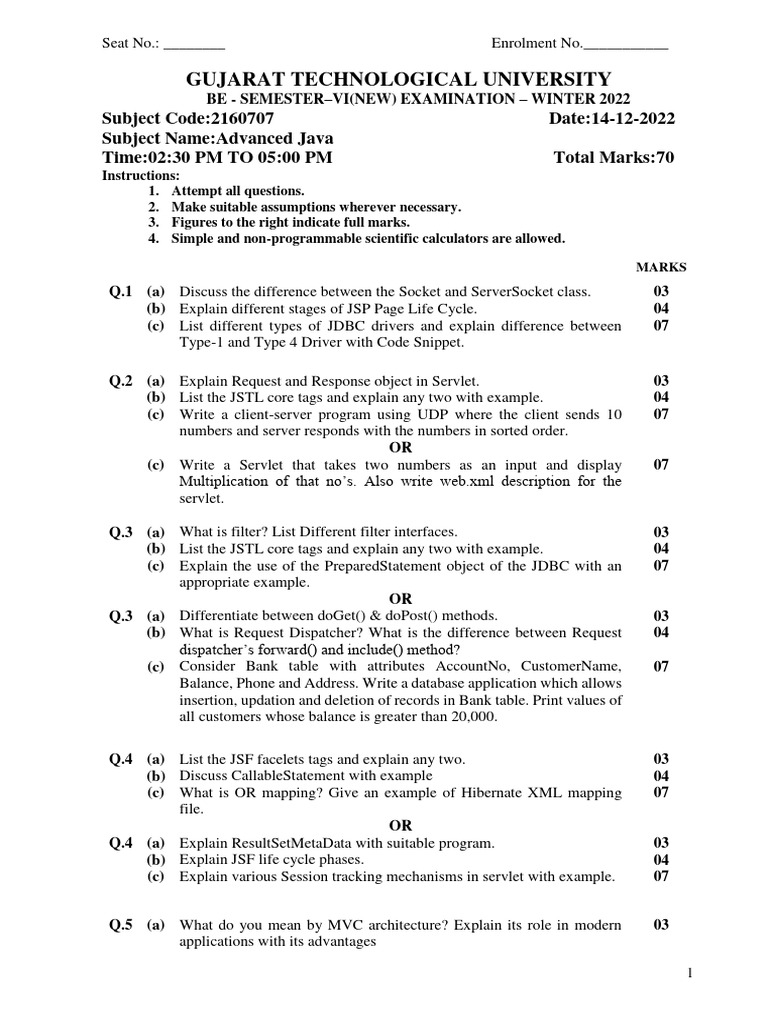 AJ - W2022 (2160707) (GTURanker - Com) | PDF | Information Technology | Computer Engineering