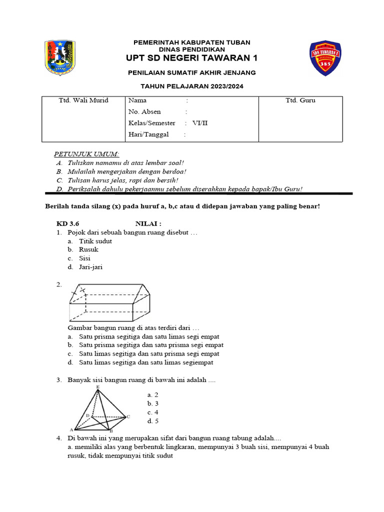 Soal Psaj Kelas 6 Matematika | PDF