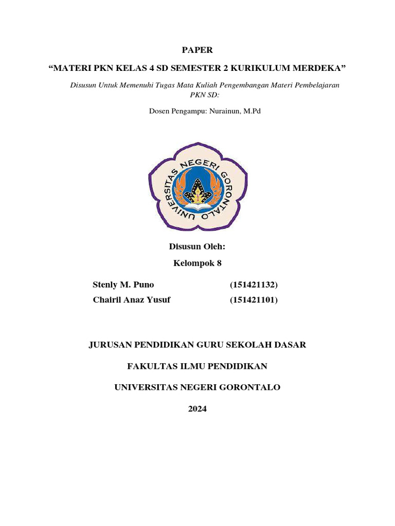 Paper Materi (Kelas 4 Semester 2) Kelompok 8 | PDF | Perjalanan