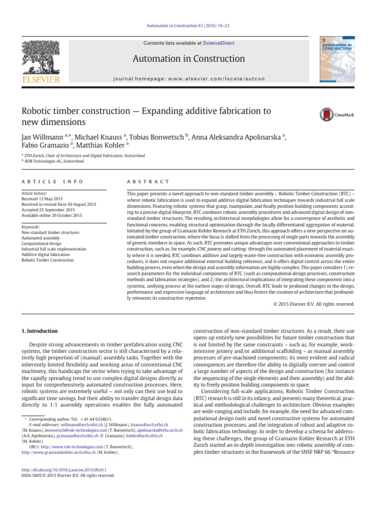 Automation in Construction | PDF | Automation | Robotics