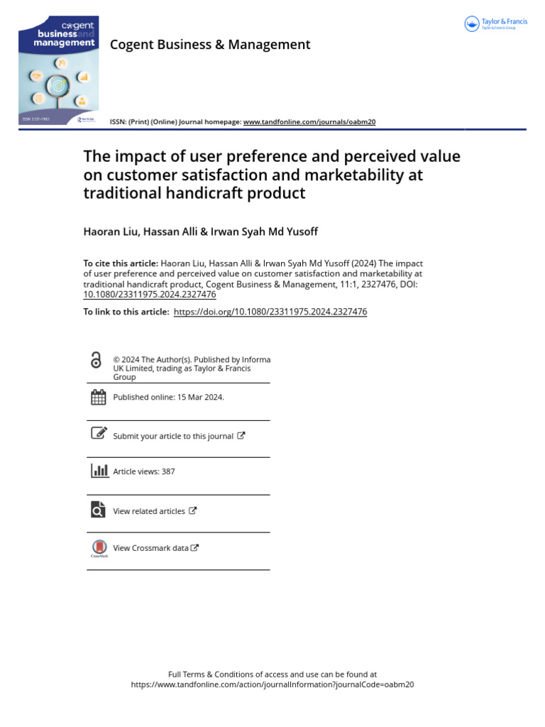 2024 The Impact of User Preference and Perceived Value On Customer ... 2024 The Impact of User Preference and Perceived Value On Customer ...