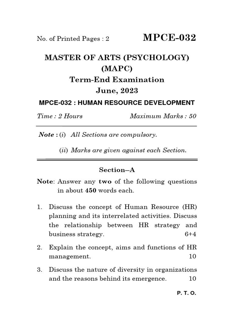 MPCE-032 2023 Old Paper | PDF