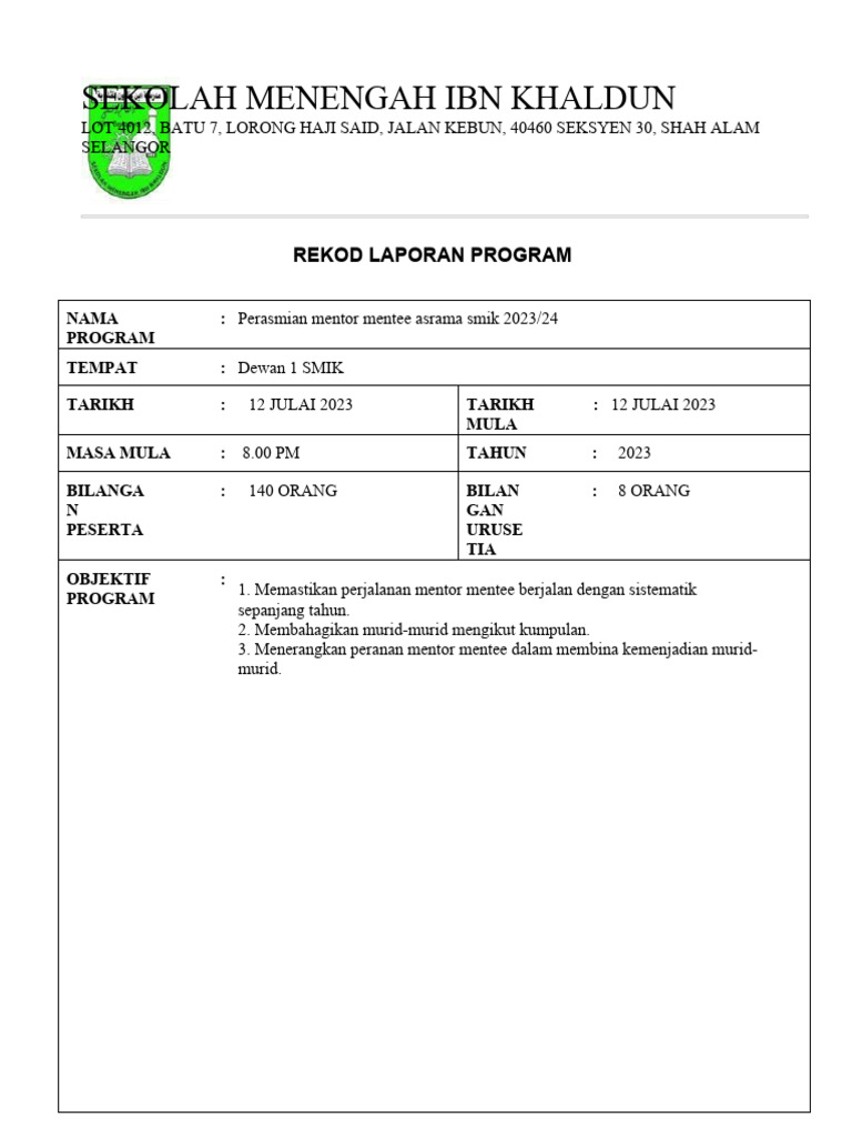 Laporan Program | PDF