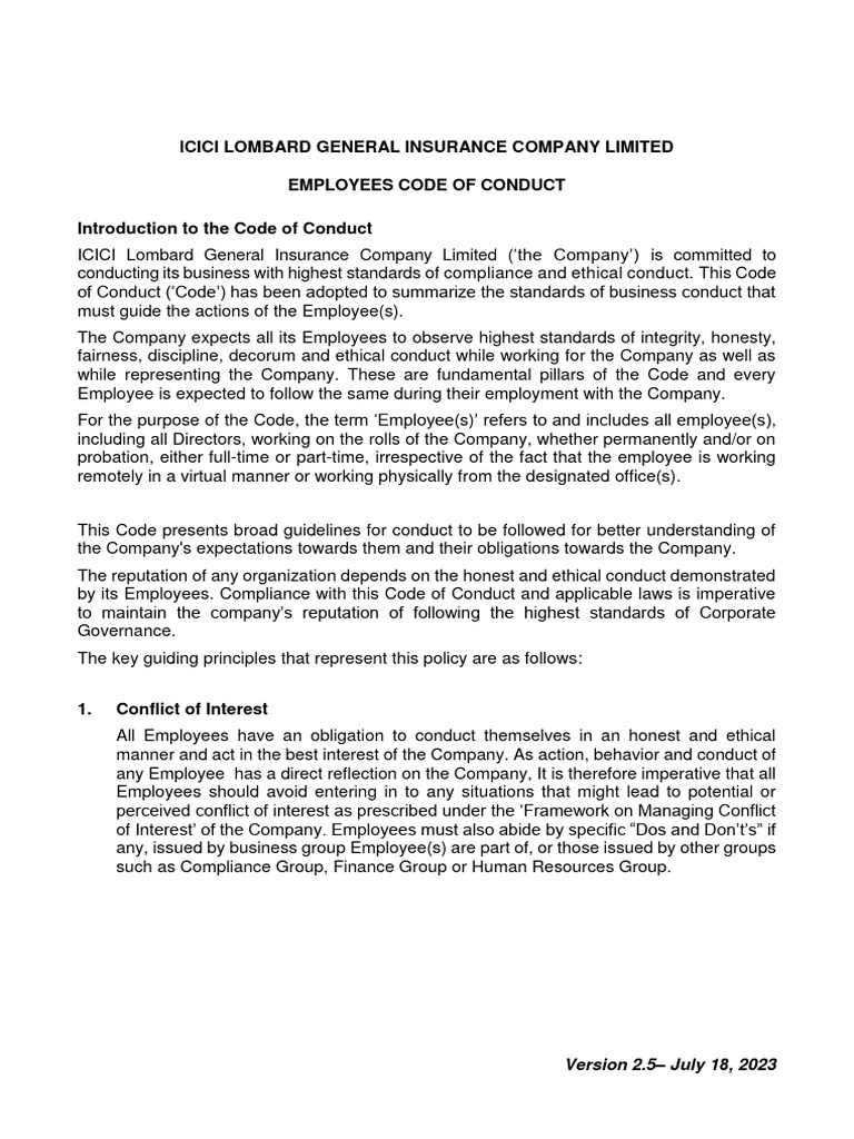Employees Code of Conduct | PDF | Sexual Harassment | Fraud