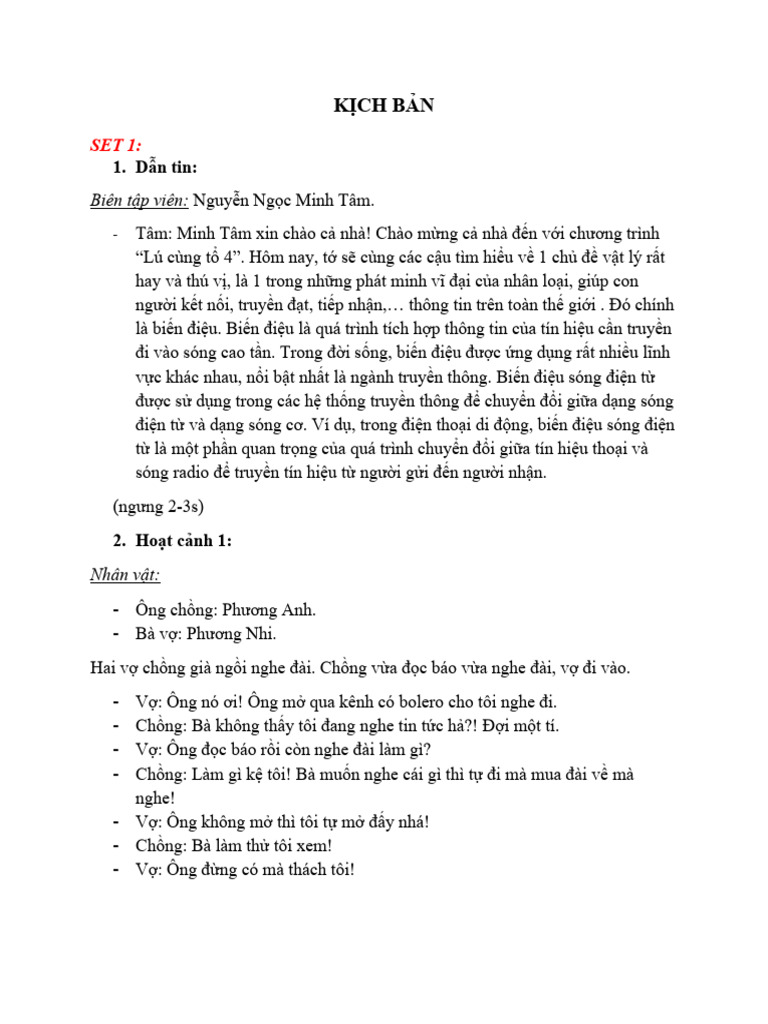 Kich Ban Tam Cam | PDF