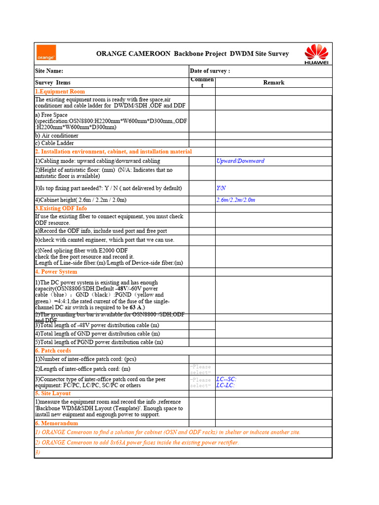 Orange Checklist - OCM DWDM Ver 1.0 | PDF | Telecommunications ...