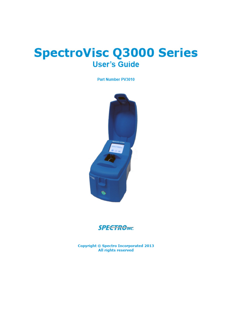 PV3010 V1.5 SpectroVisc Q3000 Series User's Guide | PDF | Installation ...