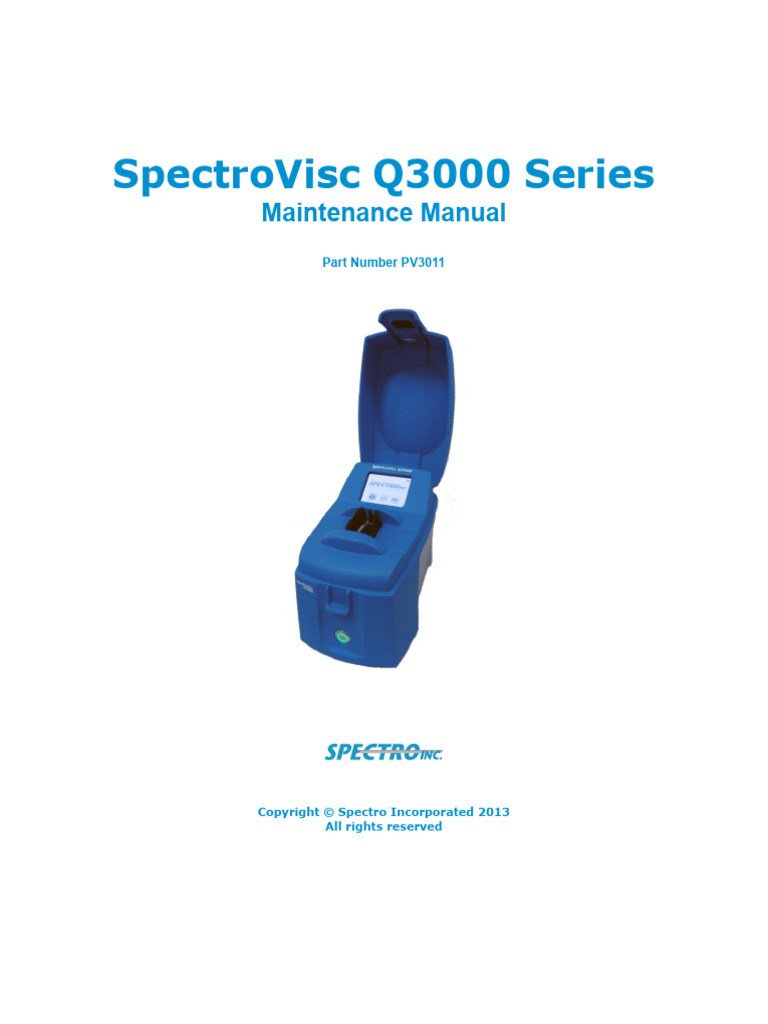 PV3011 V1.2 SpectroVisc Q3000 Series Maintenance Manual | PDF | Usb ...